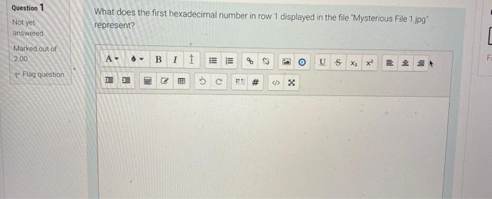 Question 1 What does the first hexadecimal number in | Chegg.com