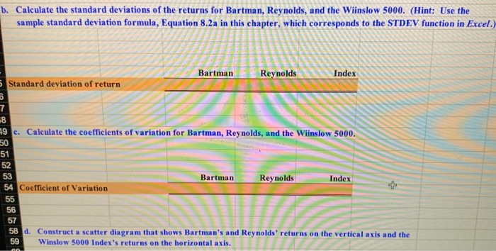 b. Calculate the standard deviations of the returns | Chegg.com
