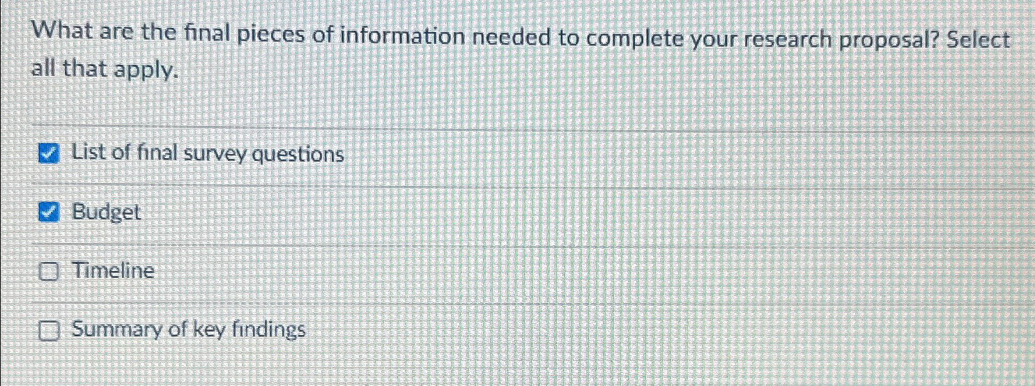 Solved What are the final pieces of information needed to | Chegg.com