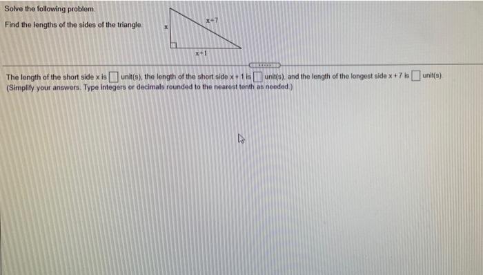 Solved Solve the following problem Find the lengths of the | Chegg.com