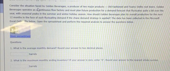 Solved Aggregate Planning: Chase Demand Strategy | Chegg.com