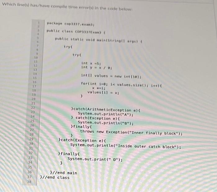 Solved Which tine(s) has fhave complle time error(s) in the | Chegg.com