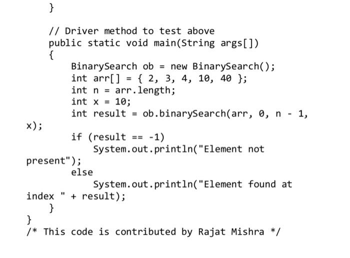 Solved This will produce the following result - Output | Chegg.com