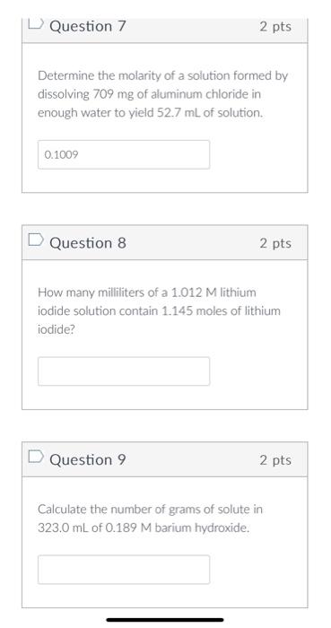 Solved Determine the molarity of a solution formed by | Chegg.com