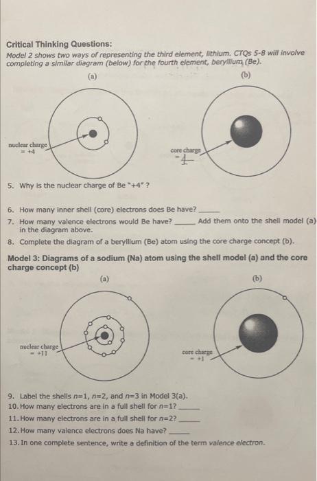 Solved Critical Thinking Questions: Model 2 shows two ways | Chegg.com