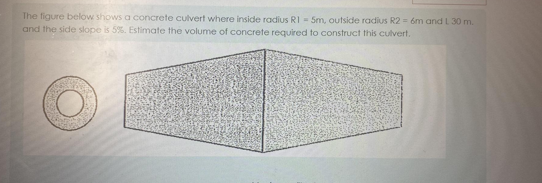 Solved The figure below shows a concrete culvert where | Chegg.com