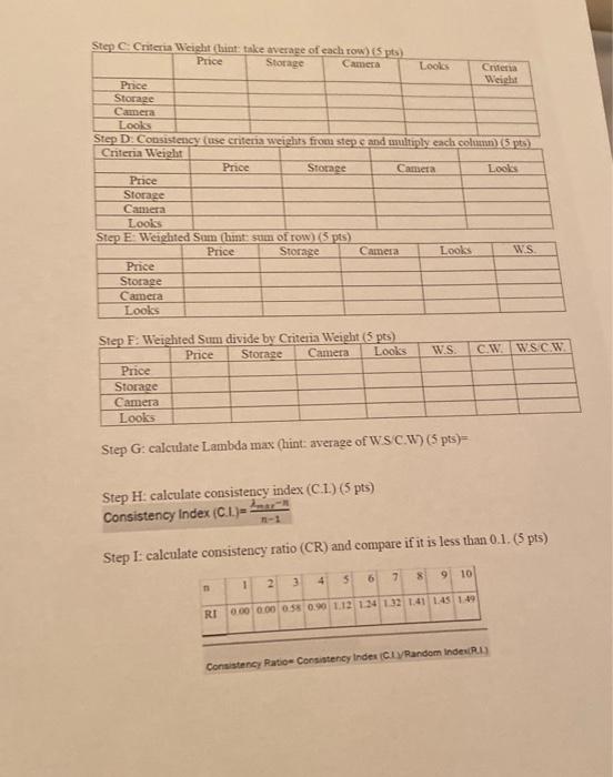 Solved 9. Please use the AHP pairwise comparison matrix for | Chegg.com