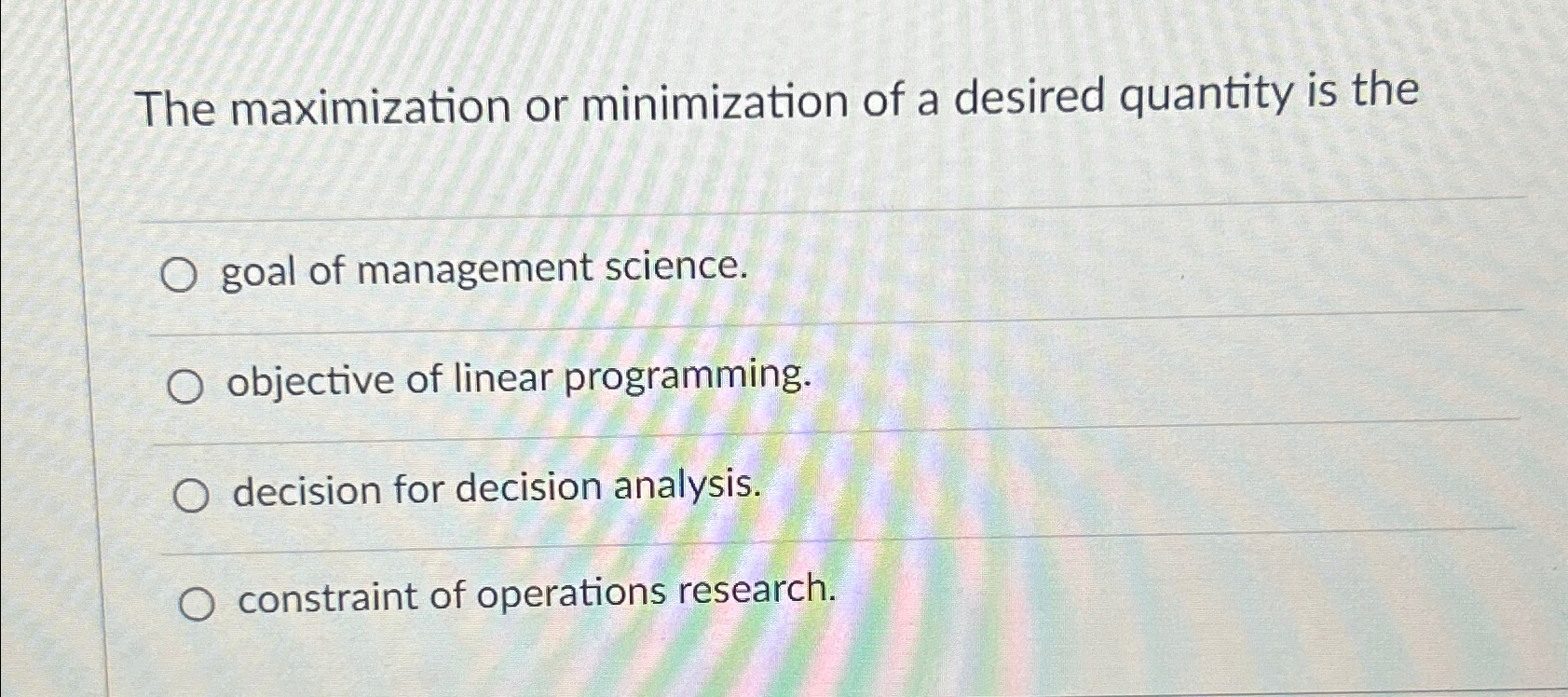 Solved The maximization or minimization of a desired | Chegg.com