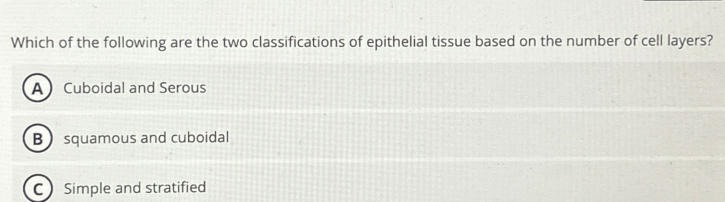 Solved Which of the following are the two classifications of | Chegg.com
