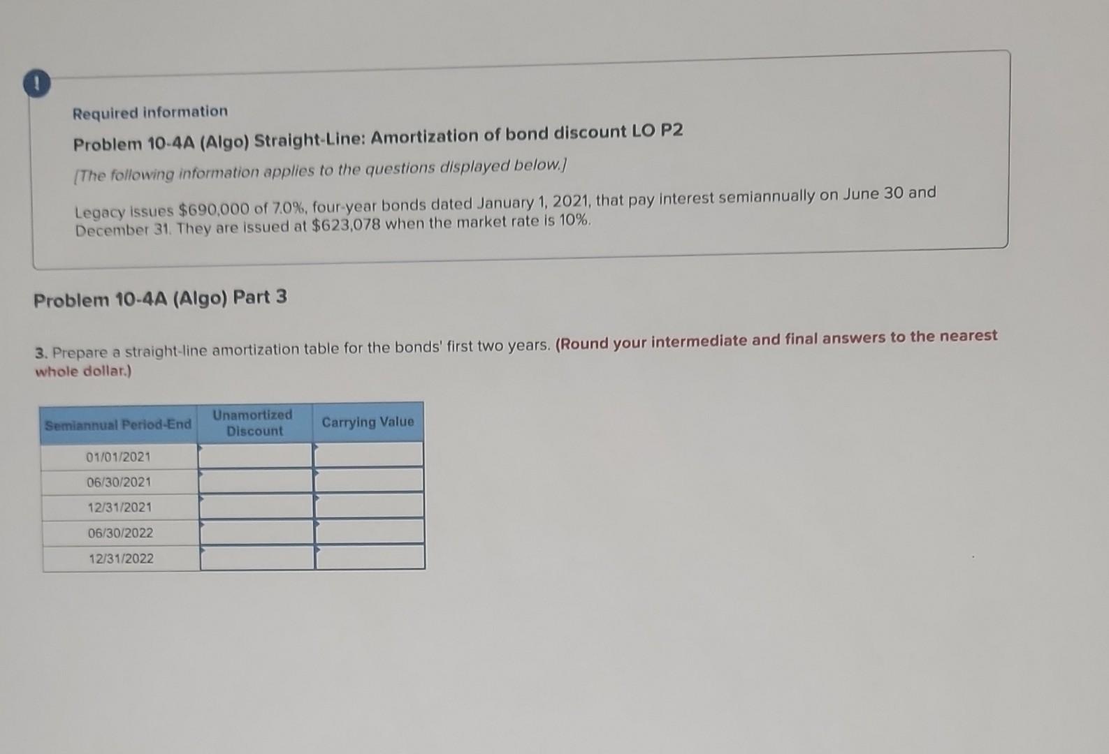 Solved Required information Problem 10-4A (Algo) | Chegg.com
