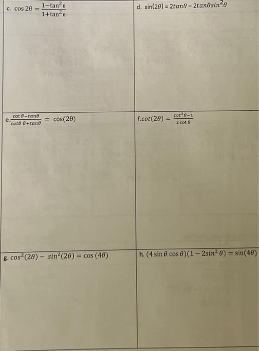 Solved 2. Prove the following identities.c. | Chegg.com
