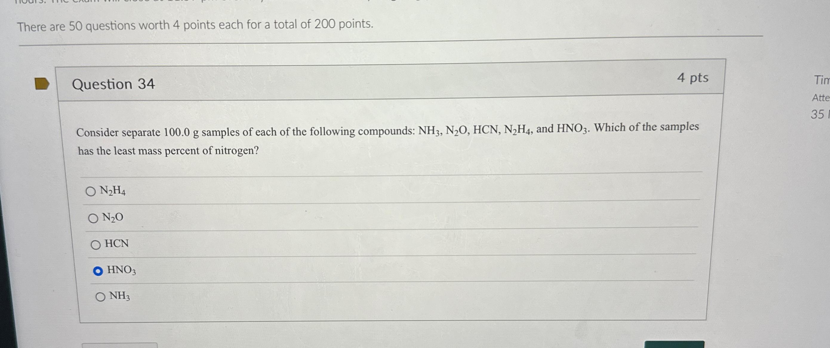 Solved There are 50 ﻿questions worth 4 ﻿points each for a | Chegg.com
