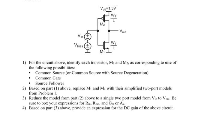 Solved 1 For The Circuit Above Identify Each Transistor