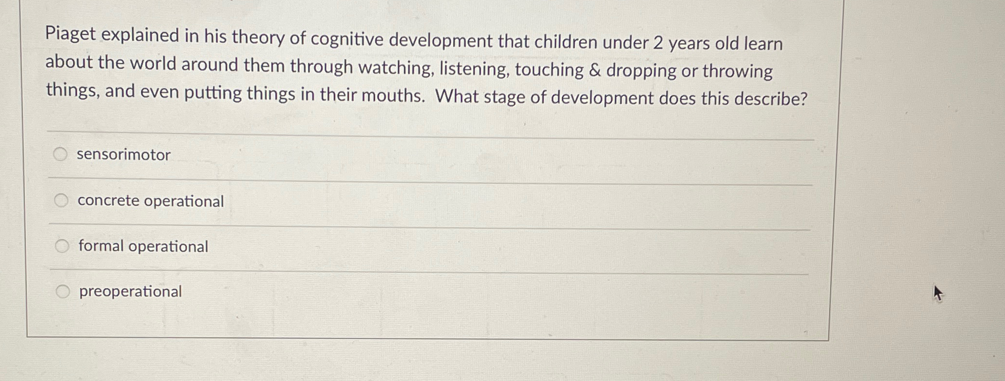 Solved Piaget explained in his theory of cognitive | Chegg.com