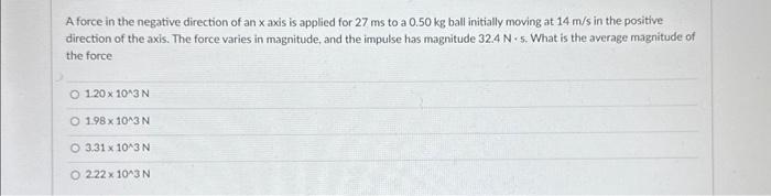 Solved A force in the negative direction of an x axis is | Chegg.com
