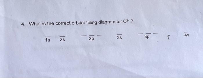 Solved 4. What is the correct orbital-filling diagram for | Chegg.com