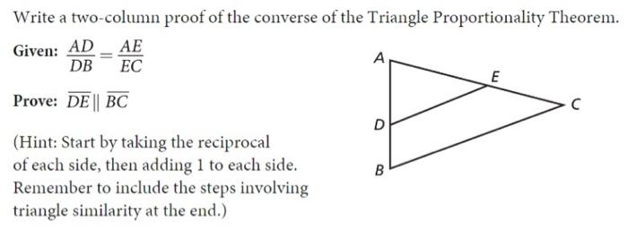 Solved 9. Write a two-column proof of the converse of the | Chegg.com