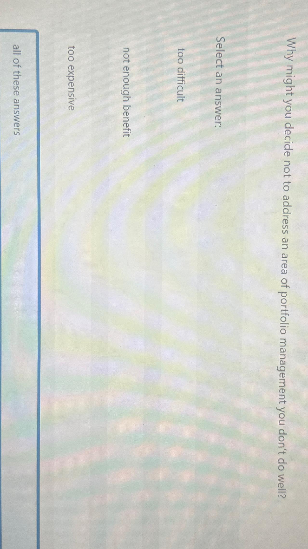 Solved Why might you decide not to address an area of | Chegg.com