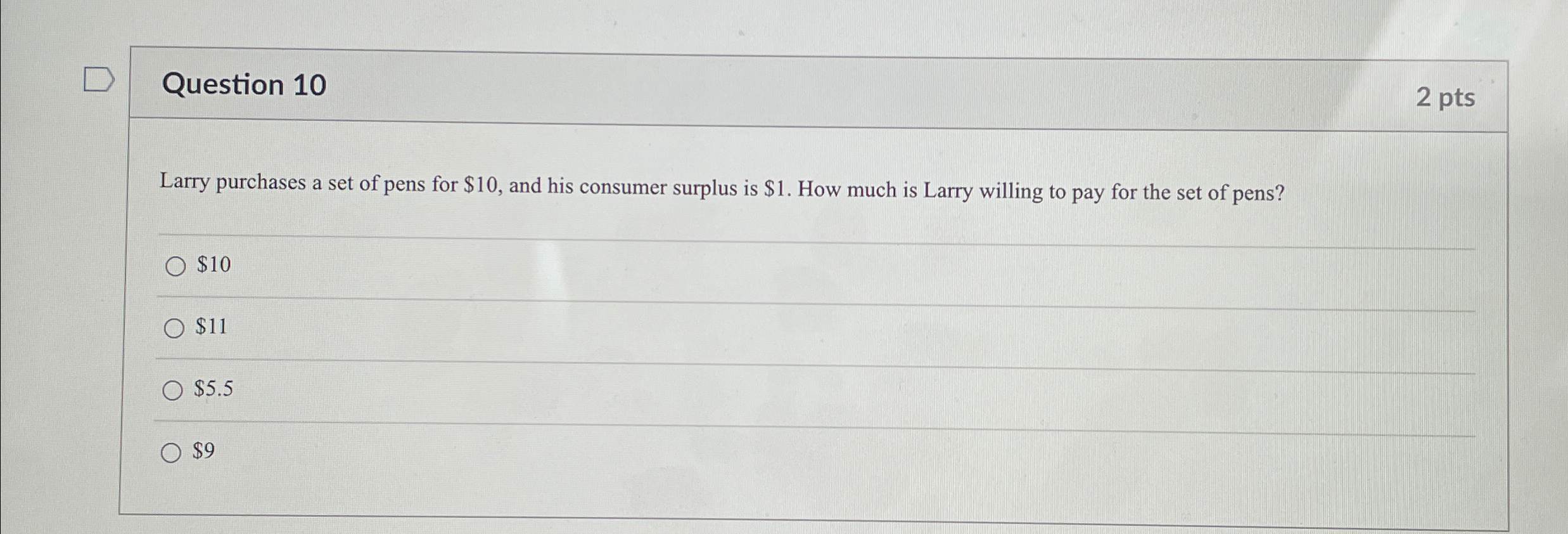 Solved Question 102 ﻿ptsLarry purchases a set of pens for | Chegg.com