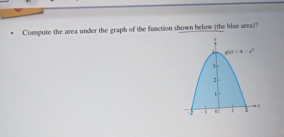 Solved Compute the area under the graph of the function | Chegg.com