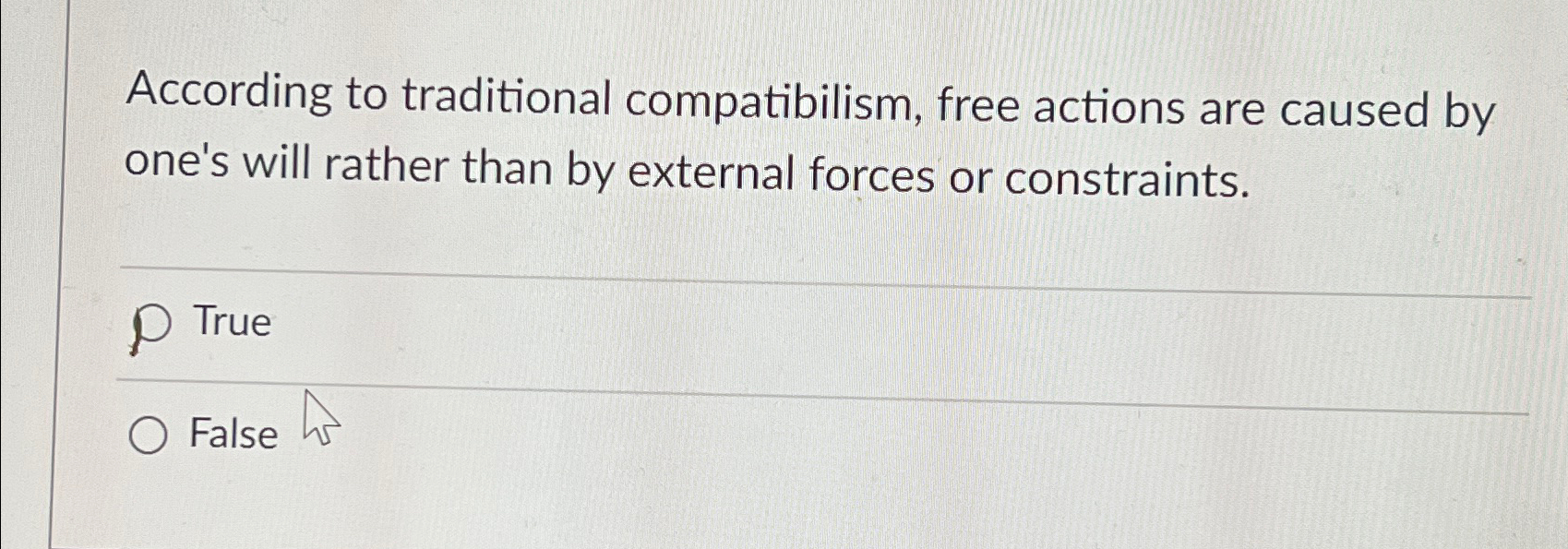 Solved According to traditional compatibilism, free actions | Chegg.com