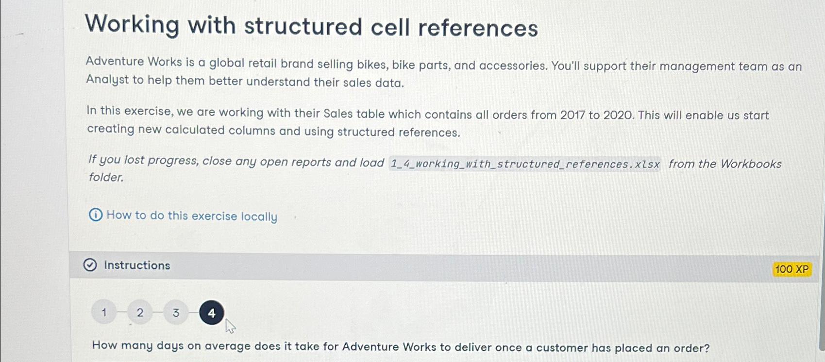 Solved Working with structured cell referencesAdventure | Chegg.com