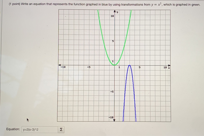 Solved (1 point) Write an equation that represents the | Chegg.com