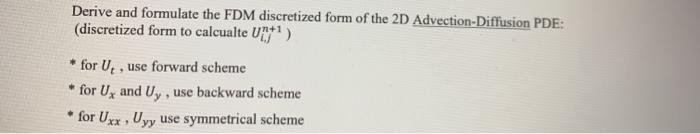 Solved Derive and formulate the FDM discretized form of the | Chegg.com
