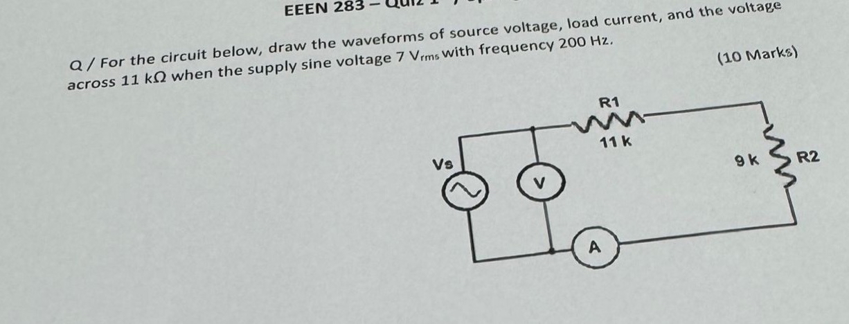 Solved Q / ﻿For the circuit below, draw the waveforms of | Chegg.com