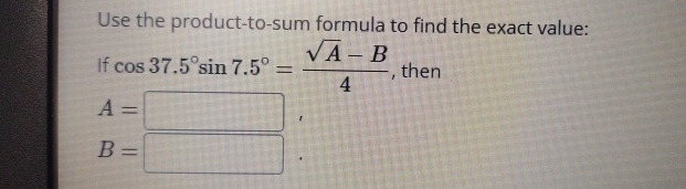 Solved Use the product-to-sum formula to find the exact | Chegg.com
