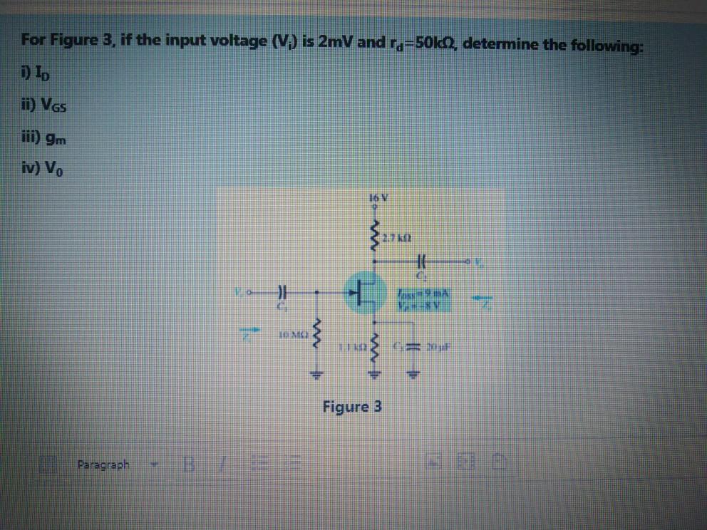 Solved For Figure 3, if the input voltage (V.) is 2mV and | Chegg.com
