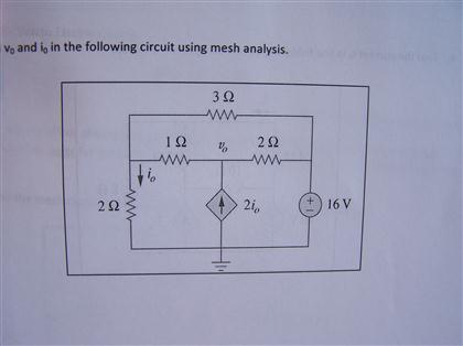Solved Find V0 and i0 in the following circuit using mesh | Chegg.com