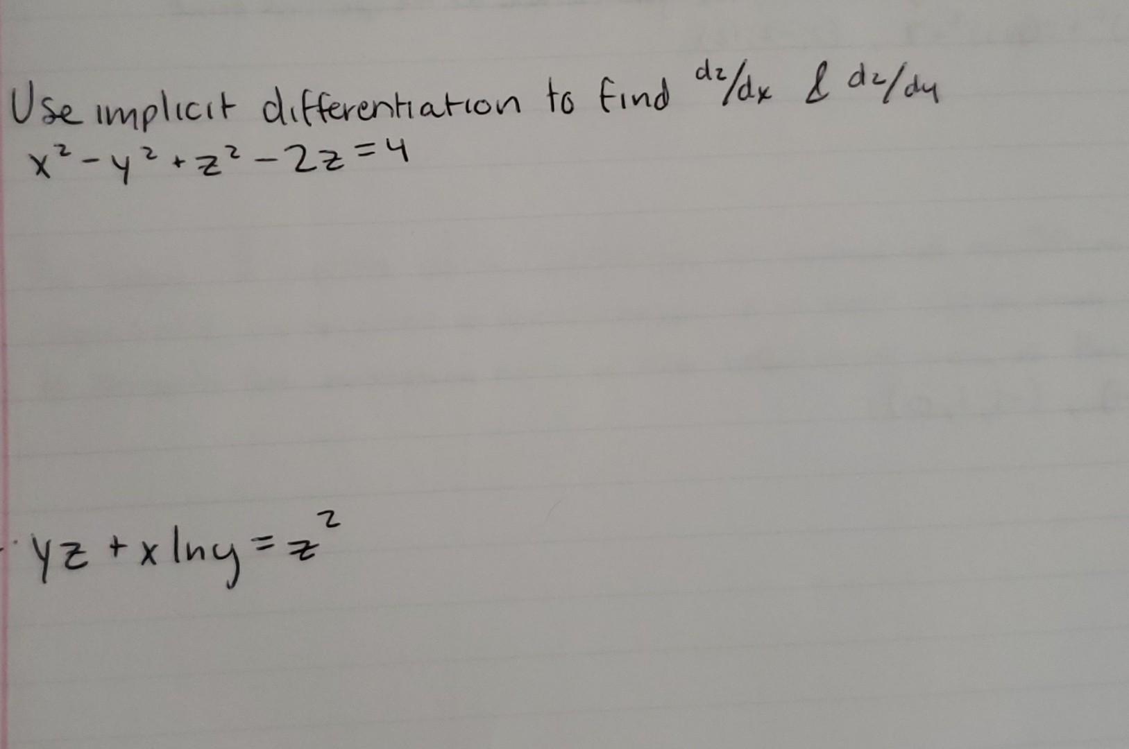 Solved Use implicit differentiation to find d2/dxℓd2/du | Chegg.com