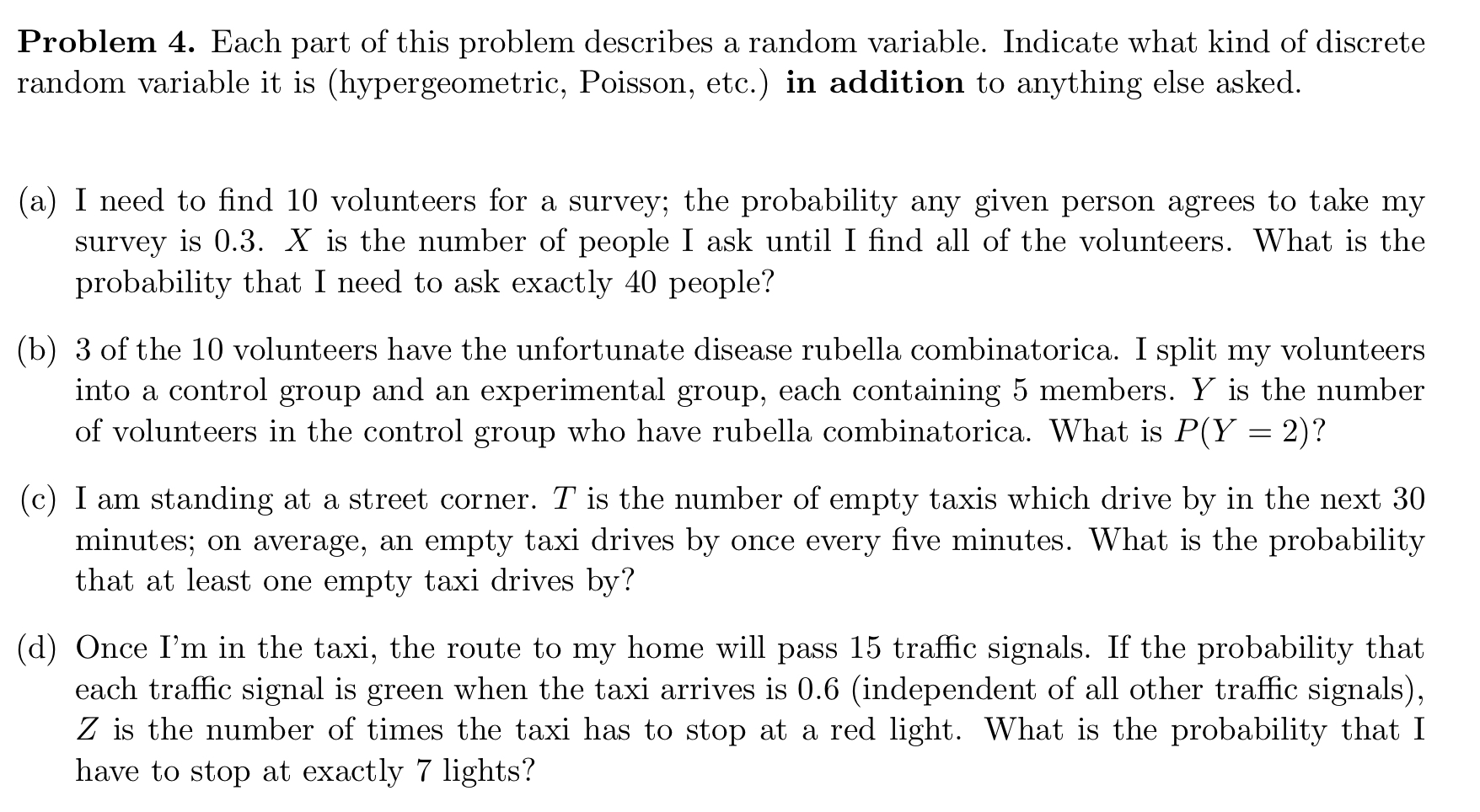Solved Problem 4. ﻿Each part of this problem describes a | Chegg.com