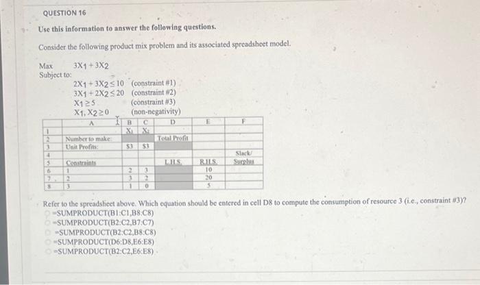 Solved Use this information to answer the following | Chegg.com