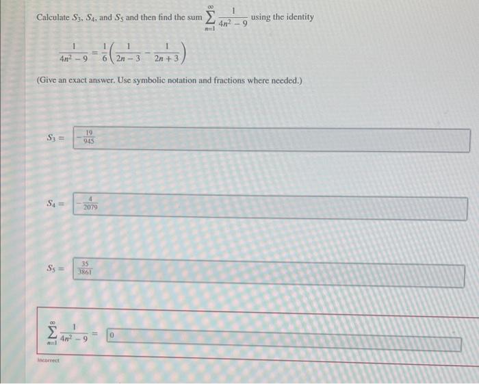 Solved Calculate S3,S4, and S5 and then find the sum | Chegg.com