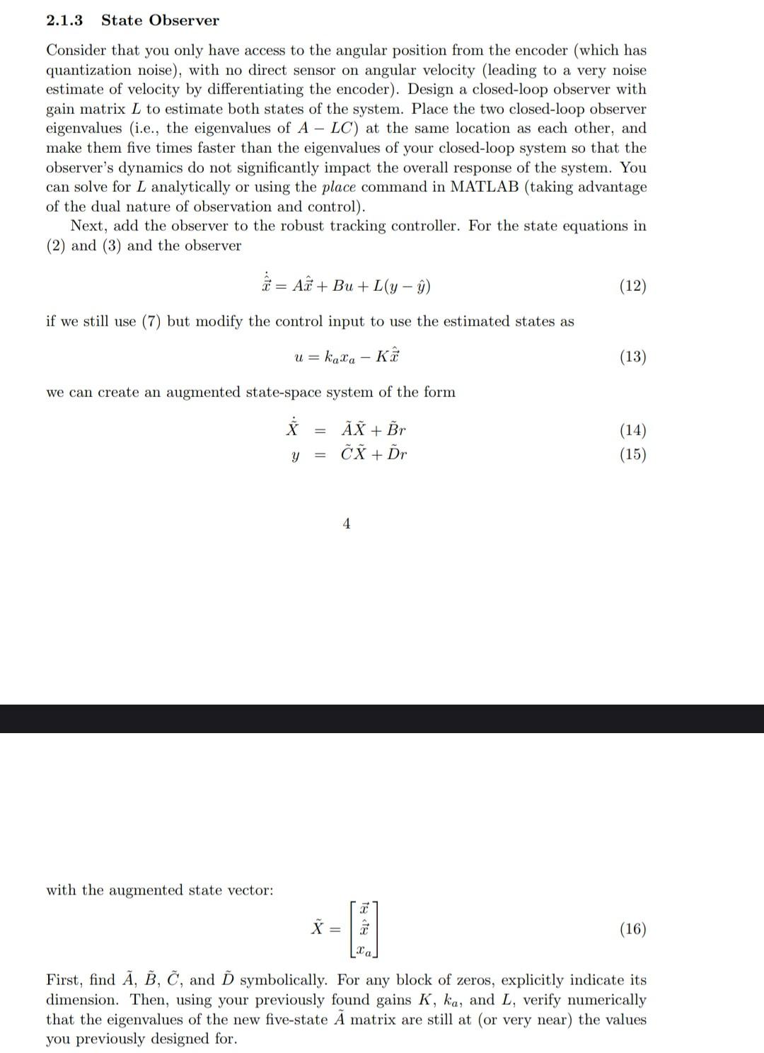 Solved 2.1.1 State-feedback Controller First, verify that | Chegg.com