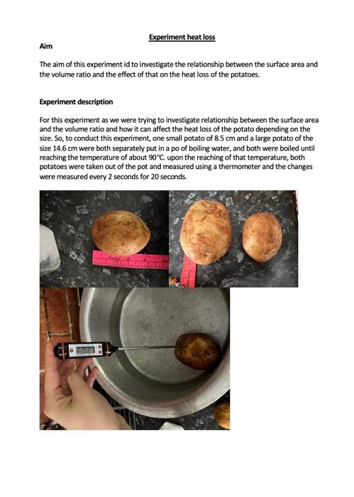 Solved Experiment heat loss Aim The aim of this experiment | Chegg.com