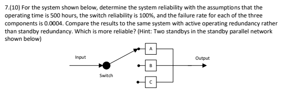 Solved 7.(10) For the system shown below, determine the | Chegg.com