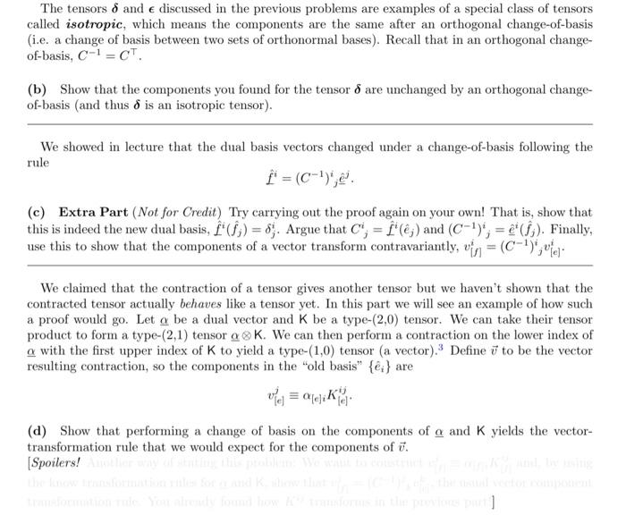 Solved Problem 7.2 - Tensors and Transformations Relevant | Chegg.com