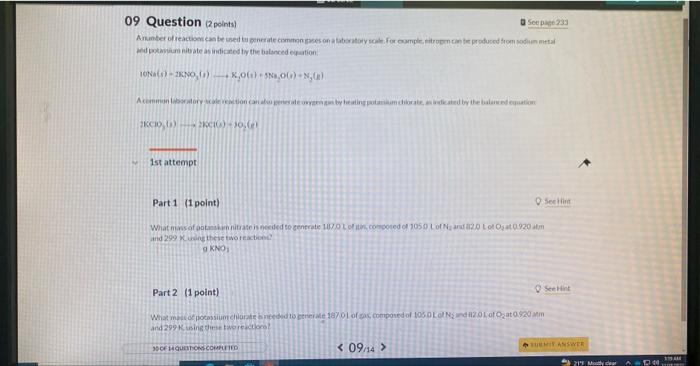 Solved 1st attempt Part 1 (1 polnt) a kive Part 2 (1 point) | Chegg.com