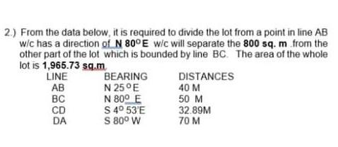 Solved a.) What is the length of the subdividing line? b.) | Chegg.com