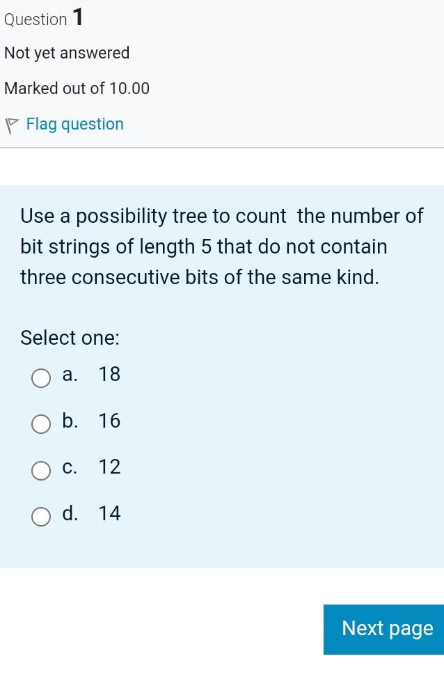 Solved Use a possibility tree to count the number of bit | Chegg.com