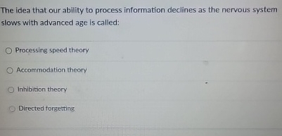 Solved The idea that our ability to process information | Chegg.com