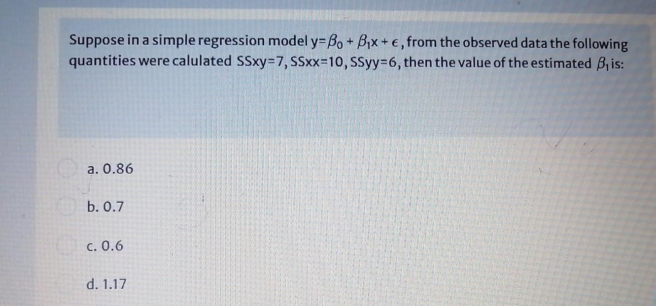 Solved Suppose in a simple regression model y=Bo + Bix + €, | Chegg.com