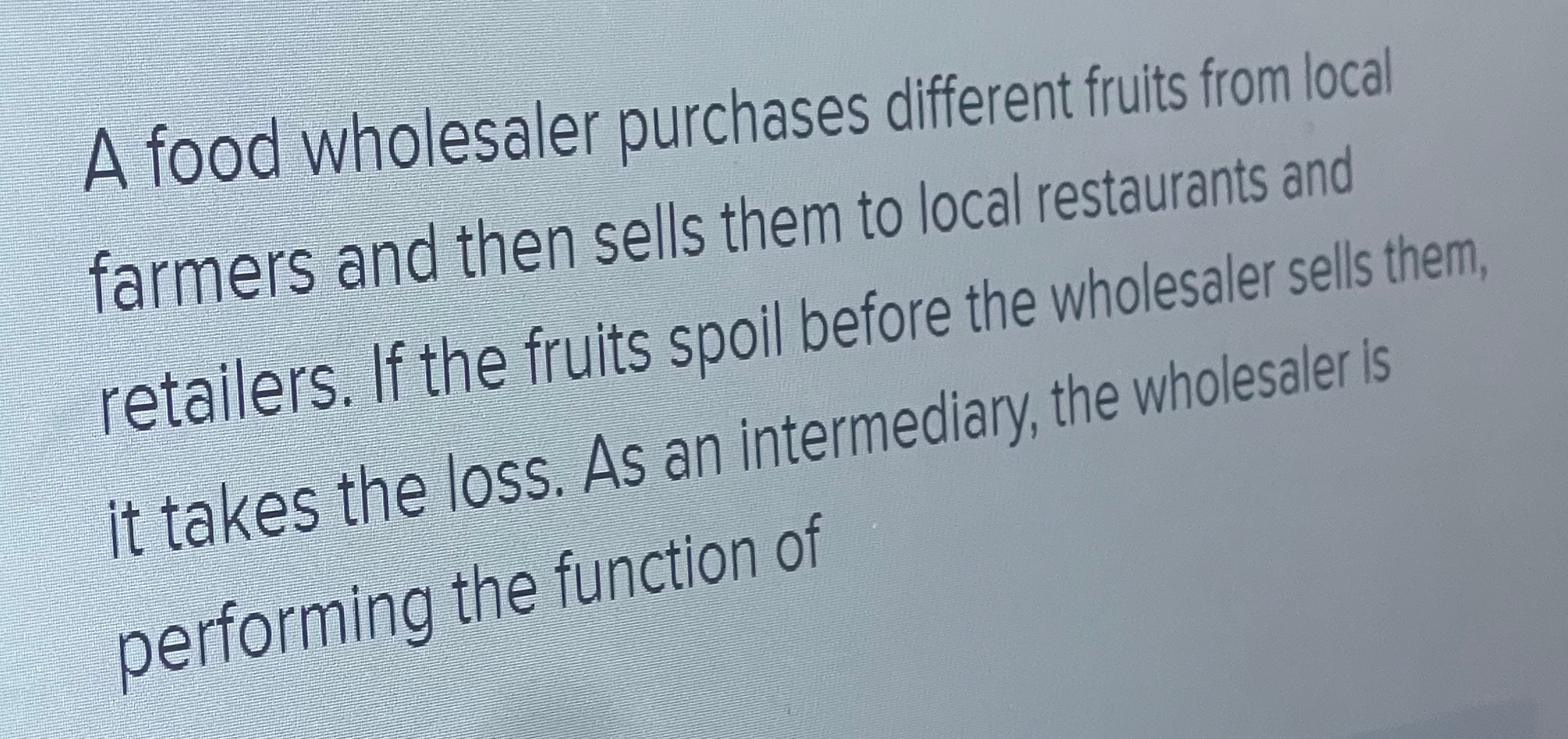 Solved A food wholesaler purchases different fruits from | Chegg.com