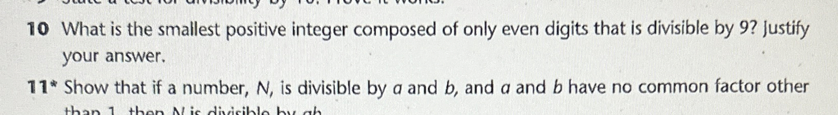 Solved 10 ﻿What is the smallest positive integer composed of | Chegg.com