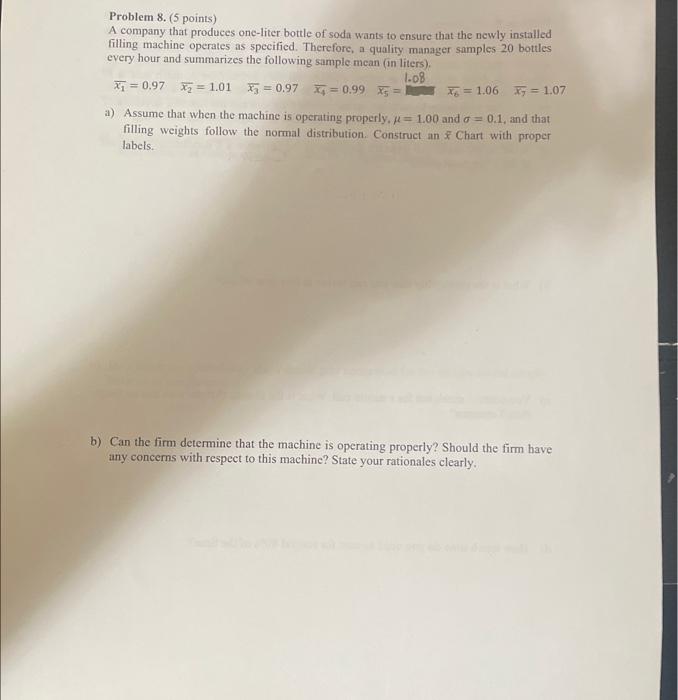 Solved Problem 8. (5 points) A company that produces | Chegg.com