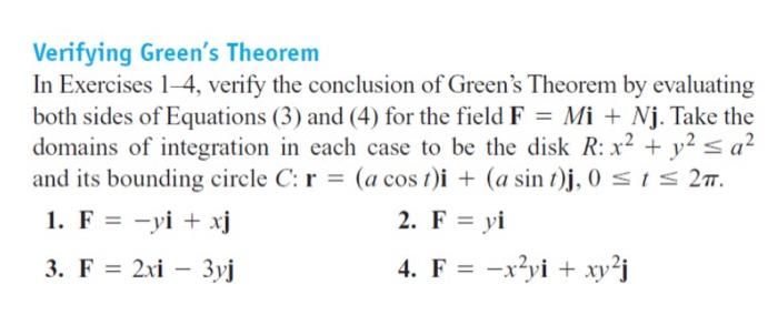 Solved Verifying Green's Theorem In Exercises 1-4, verify | Chegg.com