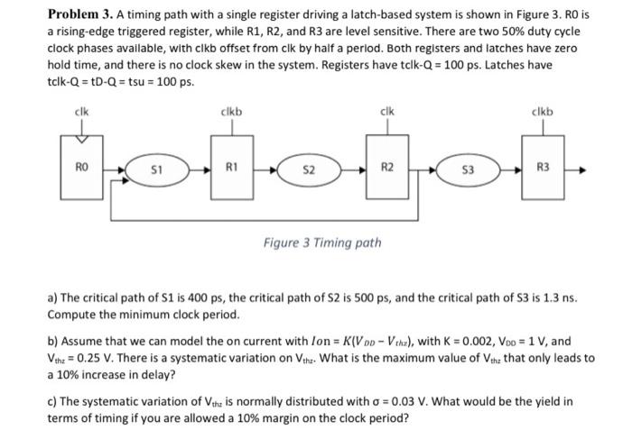 Solved Problem 3. A timing path with a single register | Chegg.com